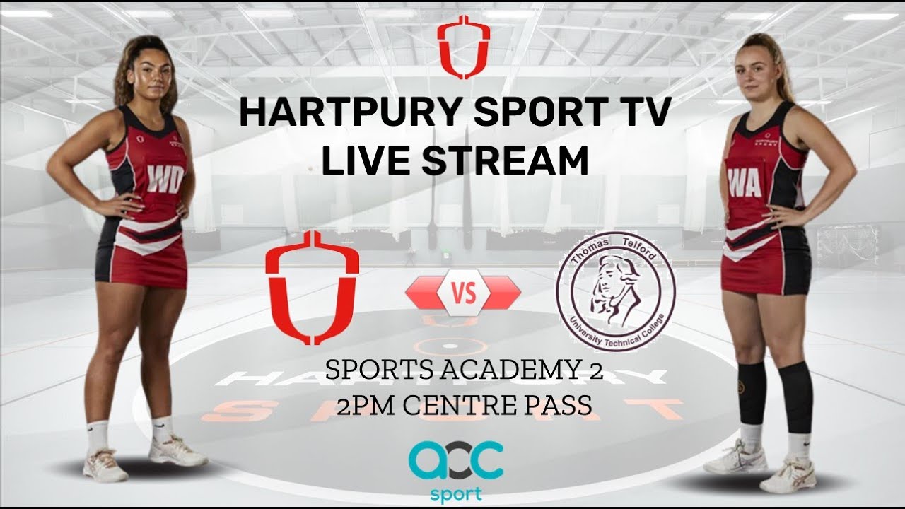LIVE NETBALL | Hartpury vs. Thomas Telford | AOC College Cup - YouTube