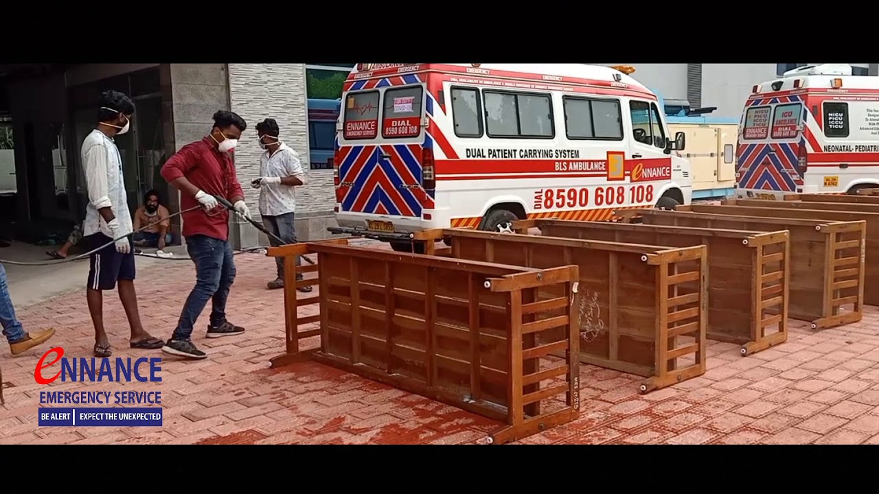Covid bed disinfection at elemecs hospital by Ennance emergency service ...