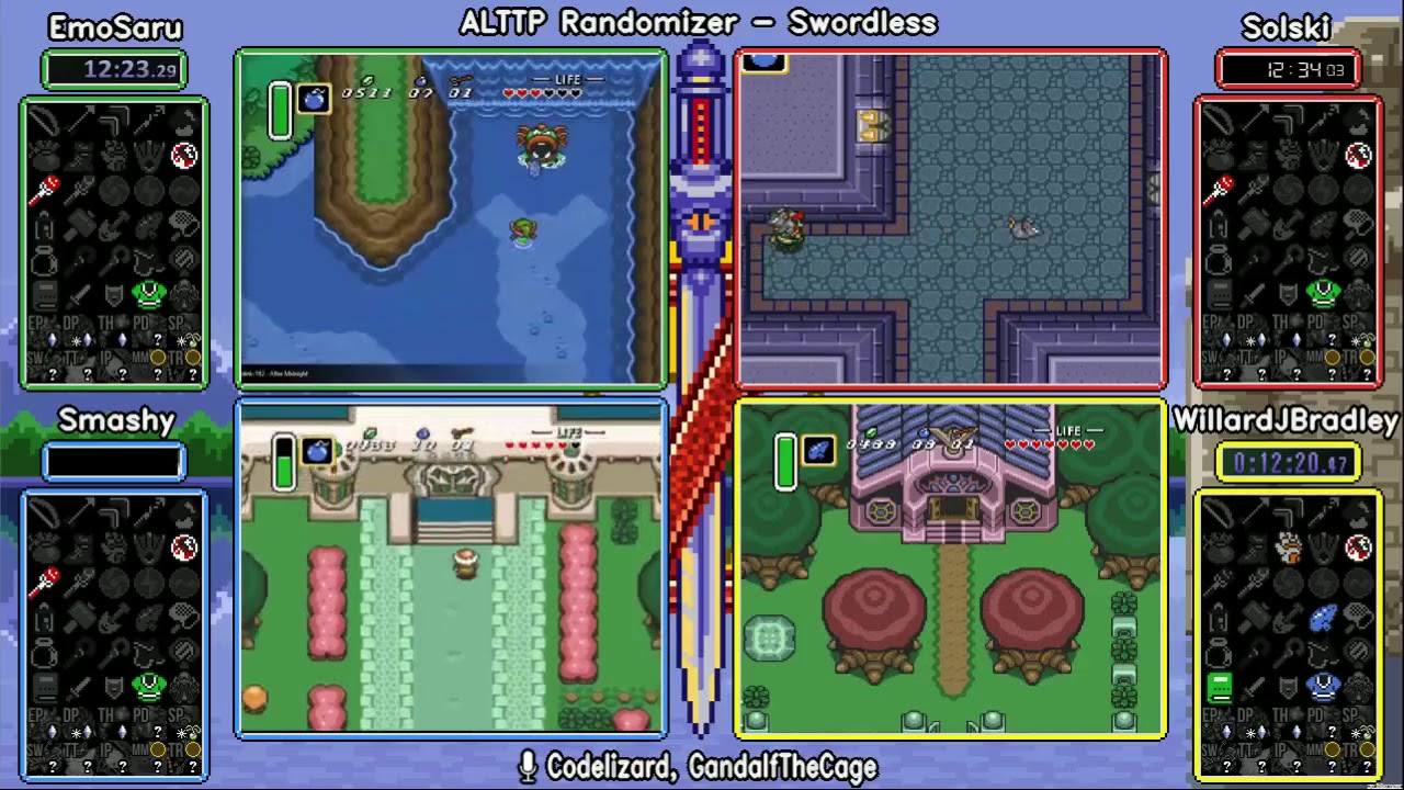 EmoSaru vs Solski vs Rywek vs WillardJBradley, Swordless. ALTTP ...