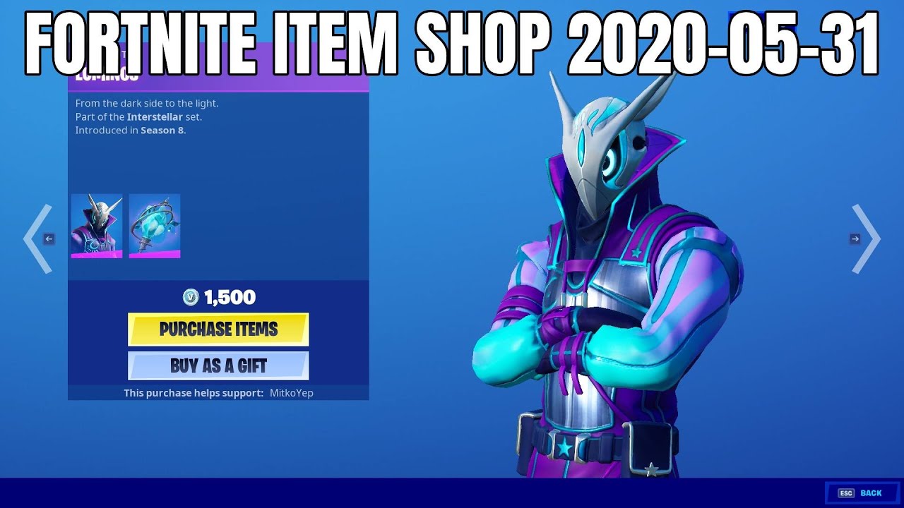Luminos skin is back - Fortnite Item Shop (2020-05-31) - YouTube