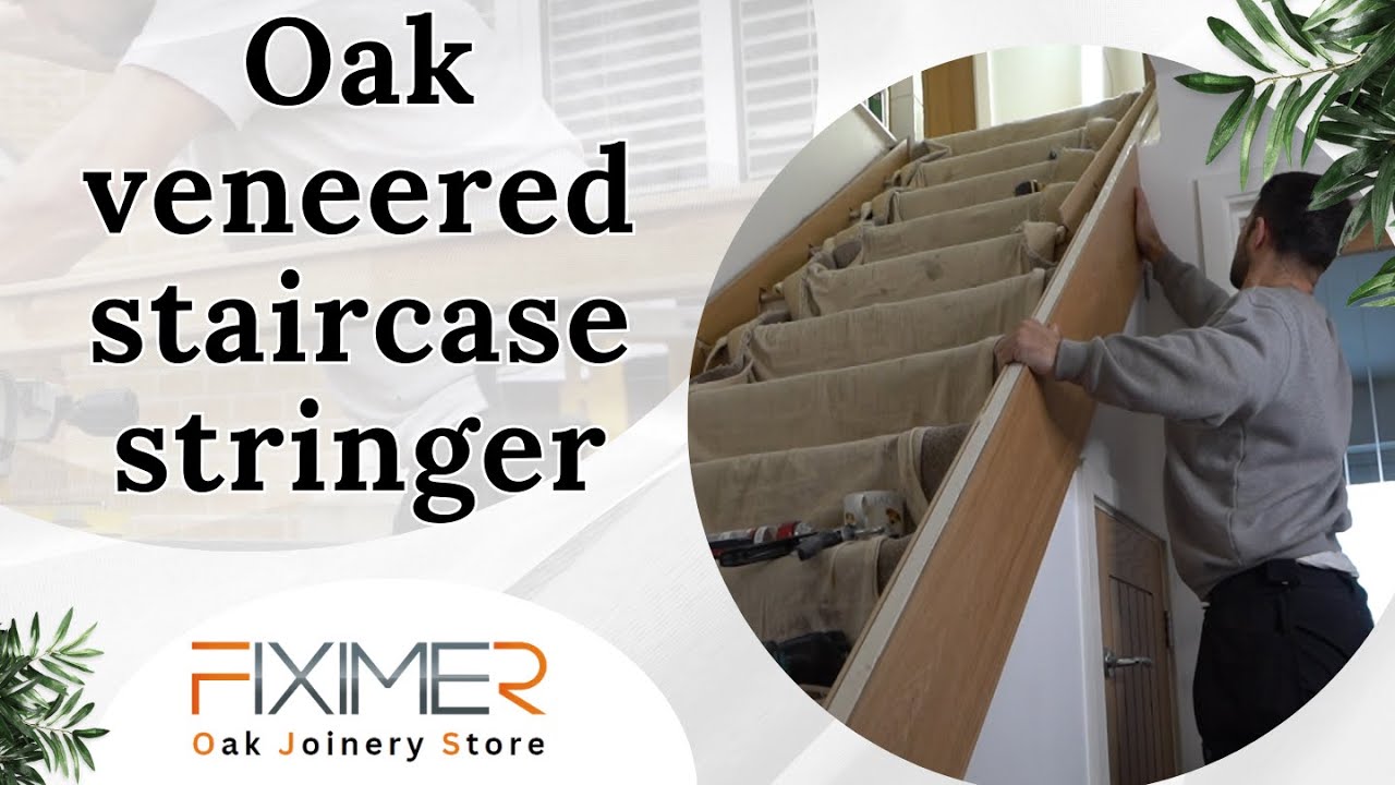 Oak veneered staircase stringer - YouTube
