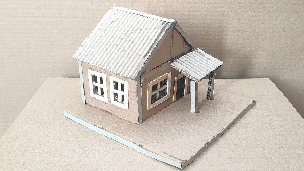 creative skills| how to make a minimalist house from used cardboard ...