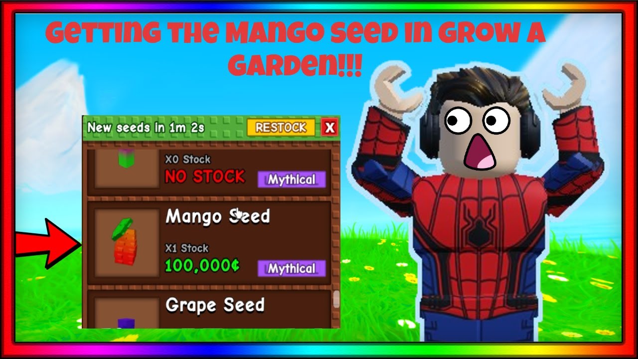 Getting the rare MYTHICAL MANGO in Grow A Garden In Roblox ...