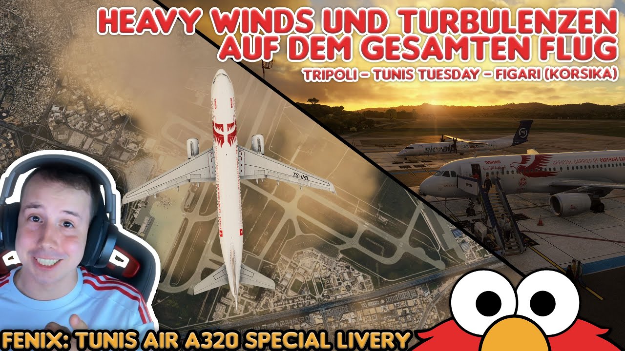 Die ganze Zeit Turbulenzen! TunisAir A320 HLLT Tripoli - DTTA Tunis ...