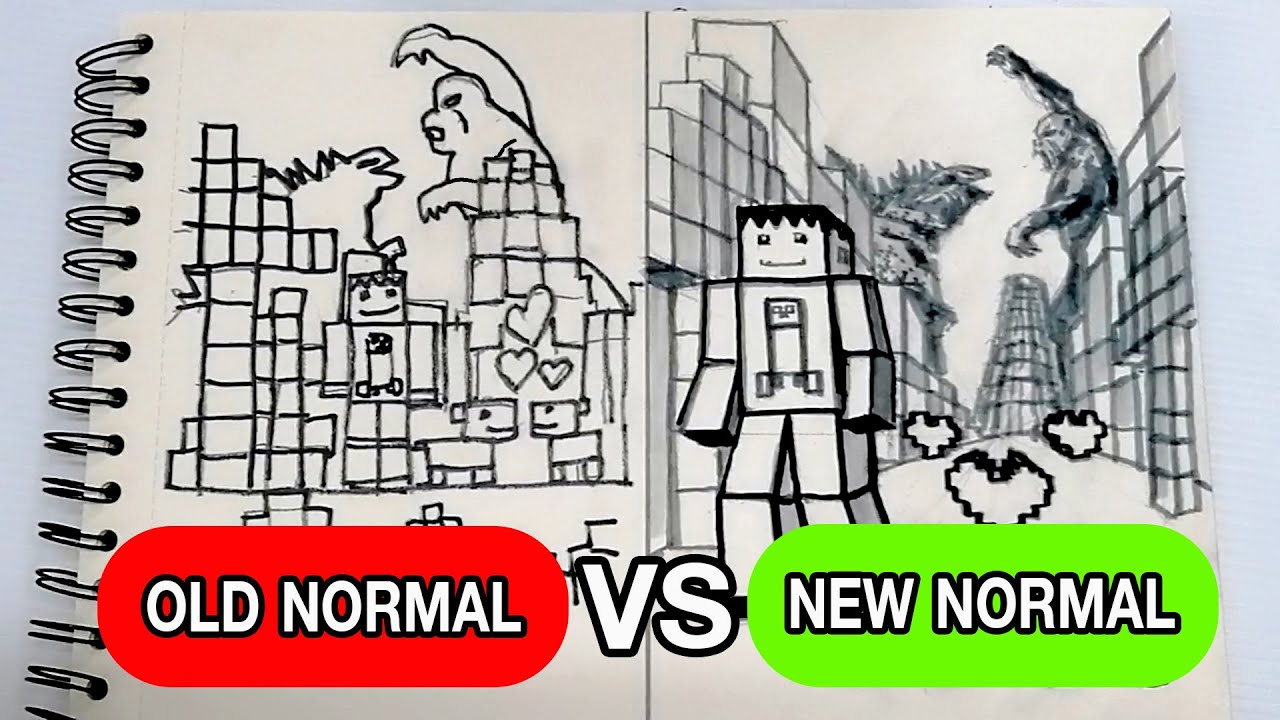 MINECRAFT OLD NORMAL VS NEW NORMAL DRAWING EP1 - YouTube