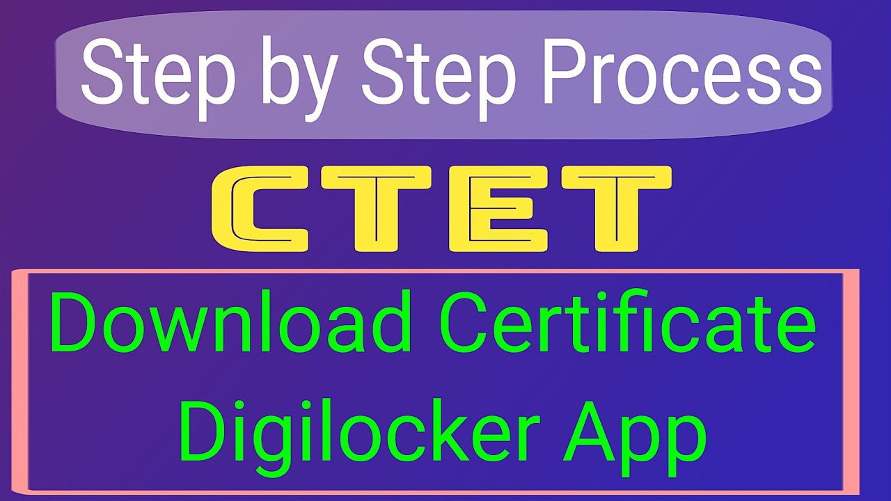 Digilocker App Ctet Certificate Download Download Now Youtube