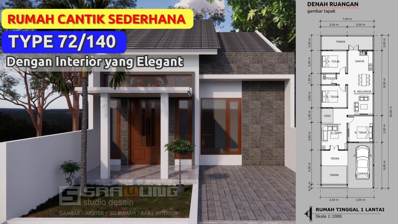 Rumah Type 72/140 Sederhana - YouTube