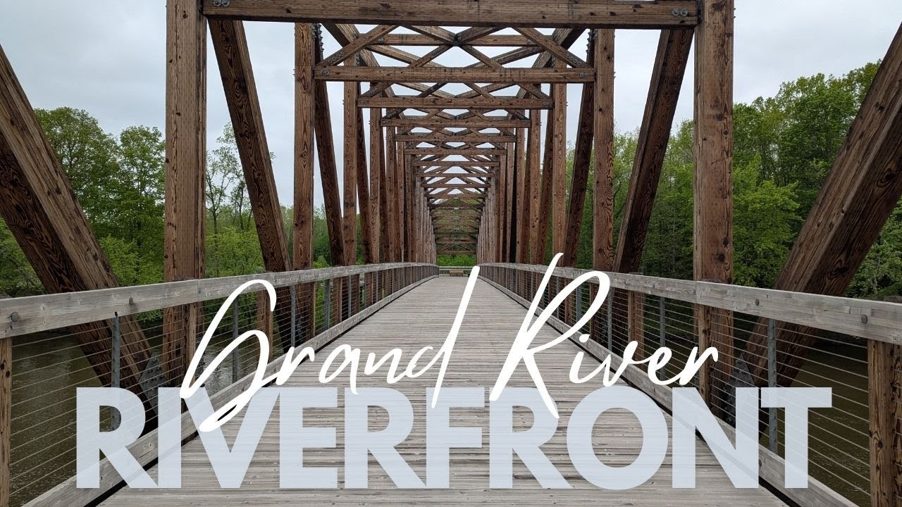 650 foot TIMBER FRAME BRIDGE over the GRAND River! | Lowell, Michigan ...