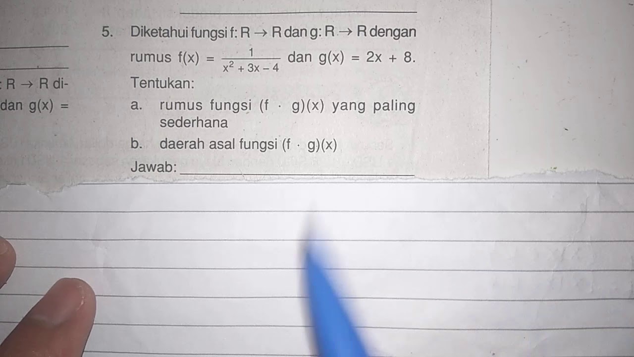 Diketahui Fungsi F R R Dan G R R Dengan F x 1 x 3x 4 Dan G x
