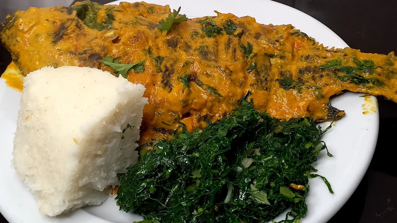 Cooking coconut fish curry served with ugali sukuma/ how to cook ...