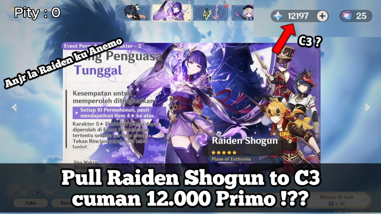 Gacha Raiden Shogun C3 Siganature dan Showcase - YouTube