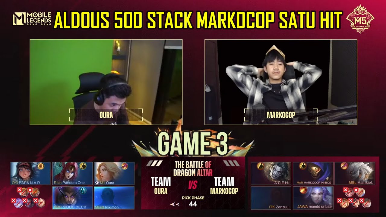 ALDOUS 650 STACK MARKOCOP DILEPAS !!! TEAM OURA VS TEAM MARKOCOP GAME 3 ...