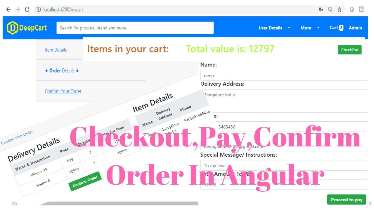 Online Shopping Web Lesson-7 checkout functionality - YouTube