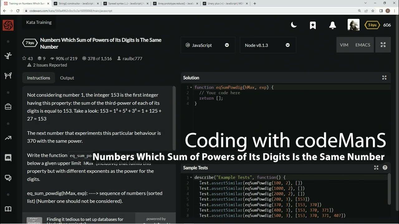 Codewars 7 Kyu Numbers Which Sum Of Powers Of Its Digits Is The Same codewars-7-kyu-numbers-which-sum-of-powers-of-its-digits-is-the-same
