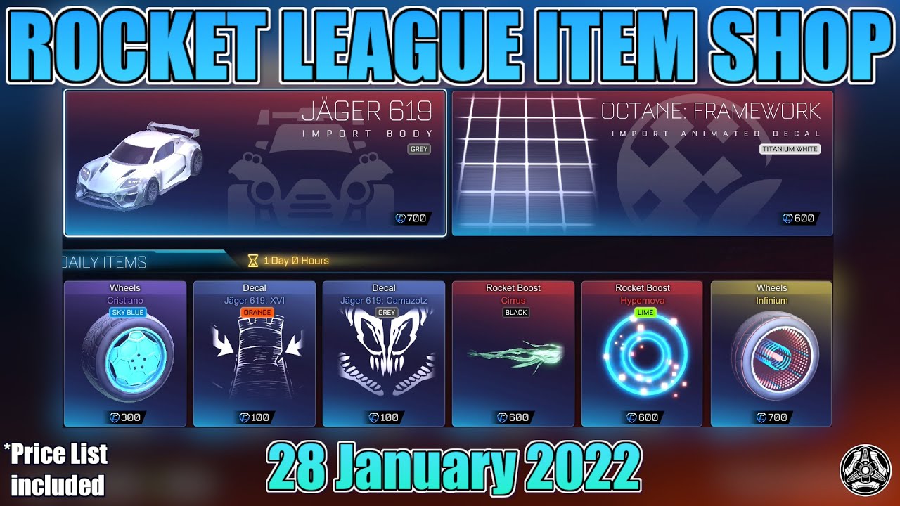 ROCKET LEAGUE ITEM SHOP | JAN-28-2022 | SKY BLUE CRISTIANO + TW OCTANE ...