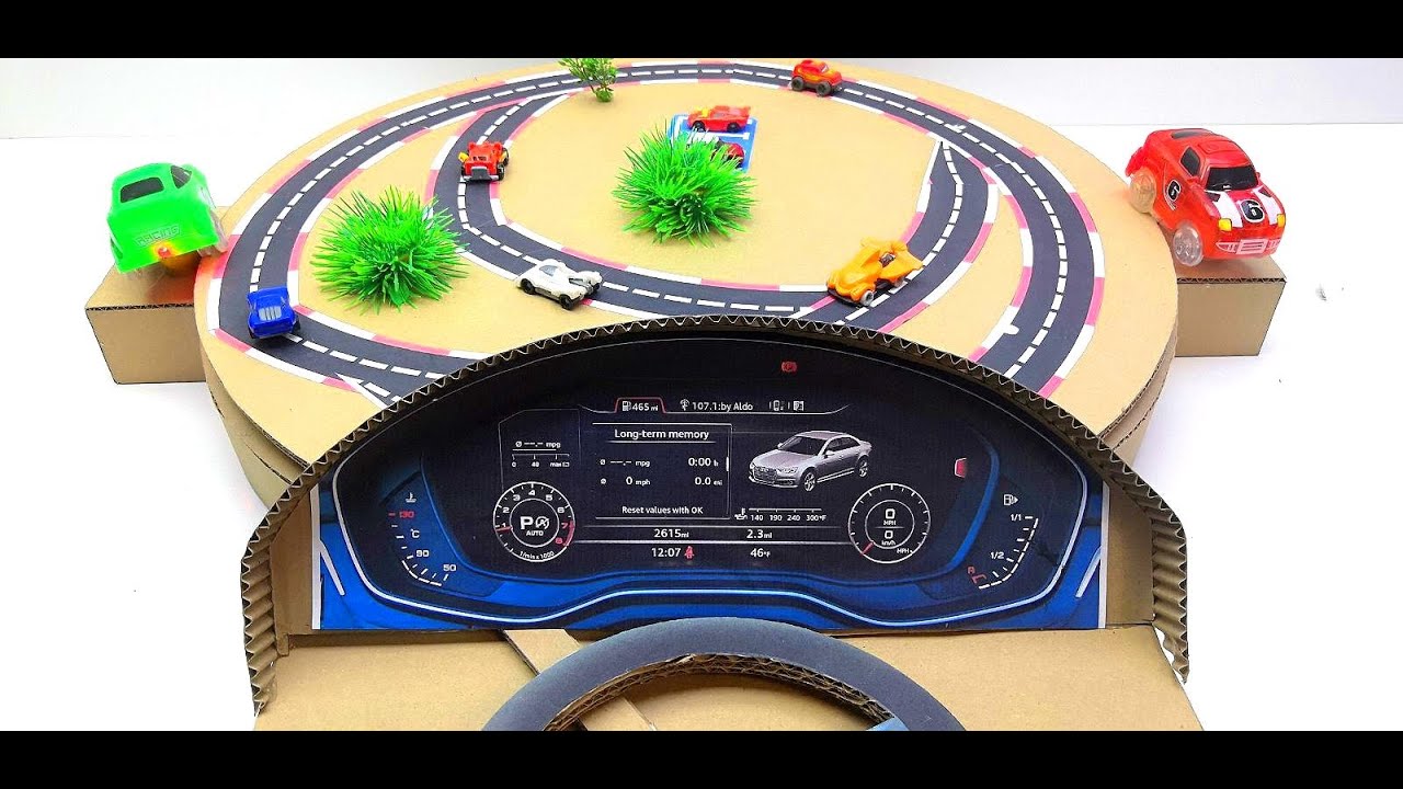 How to make a track car driving Desktop Game from Cardboard - YouTube