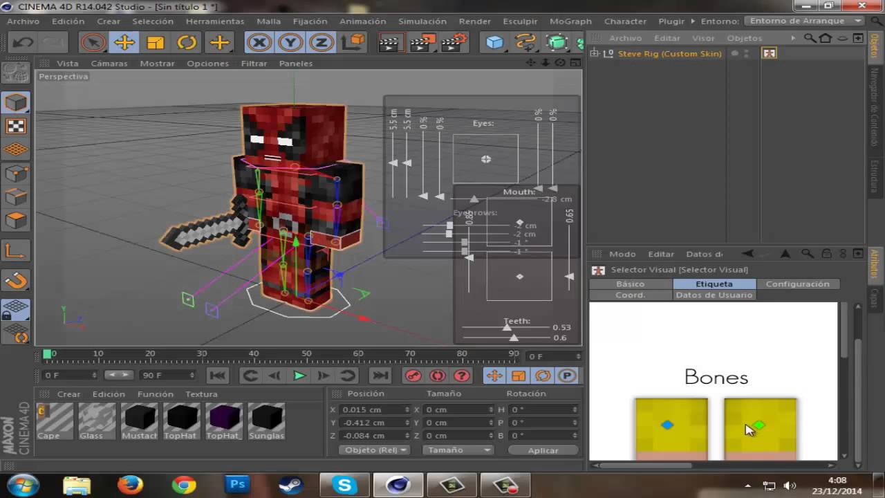 Animando Skin de Minecraft en Cinema 4D - YouTube