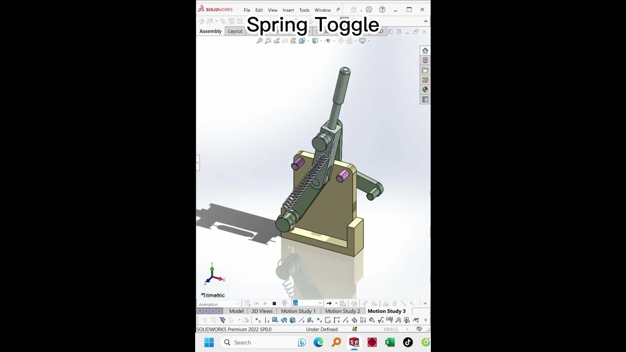 Spring toggle mechanism Animation - YouTube