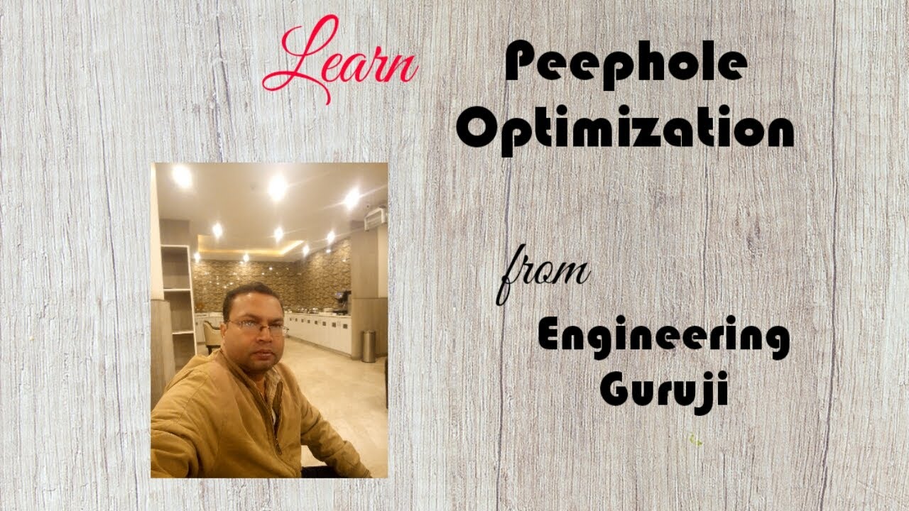 Peephole Optimization by Engineering Guruji - YouTube