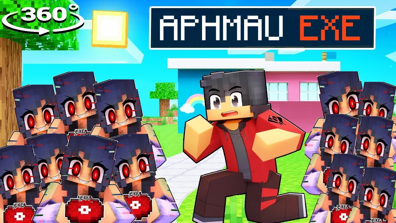 100 APHMAU EXE Chasing AARON in Minecraft 360° - YouTube
