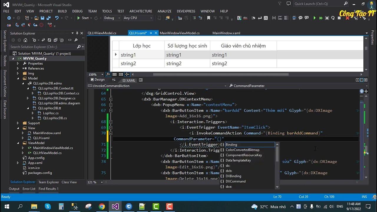 LẬP TRÌNH WPF C# MVVM || #96 - Code chức năng khi nhấn menu Thêm Mới ...