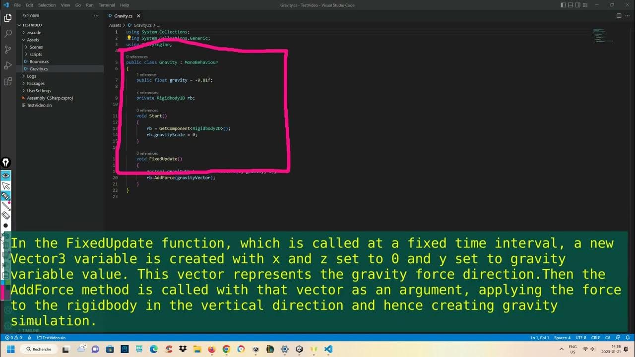 Unity 2d script gravity | bouncy script objects - YouTube
