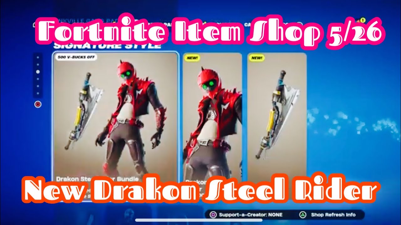 *New Drakon Steel Rider Skin!!! | Fortnite item Shop 5/26 - YouTube