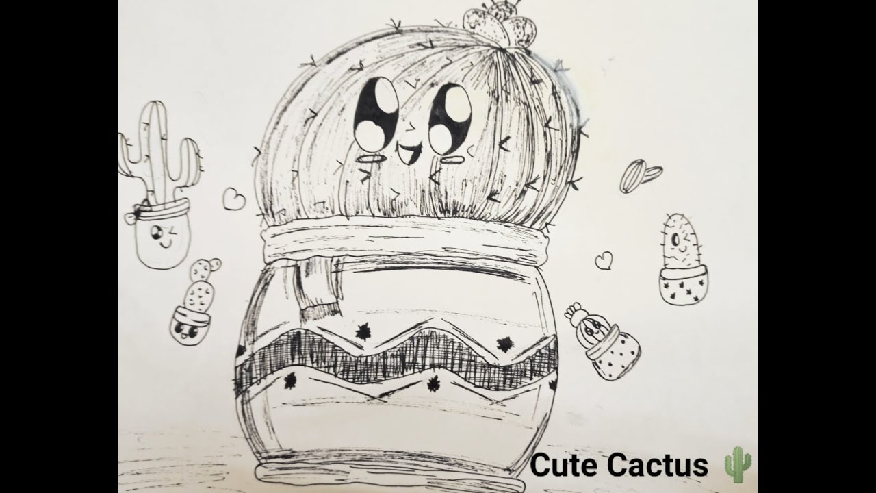 How to draw cute cactus | Free time | Easy Doodle | Easy Peasy Art and ...