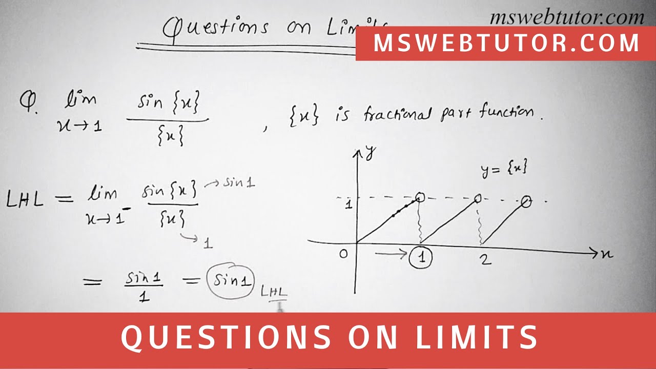 Questions on Limits in Hindi | mswebtutor.com - YouTube