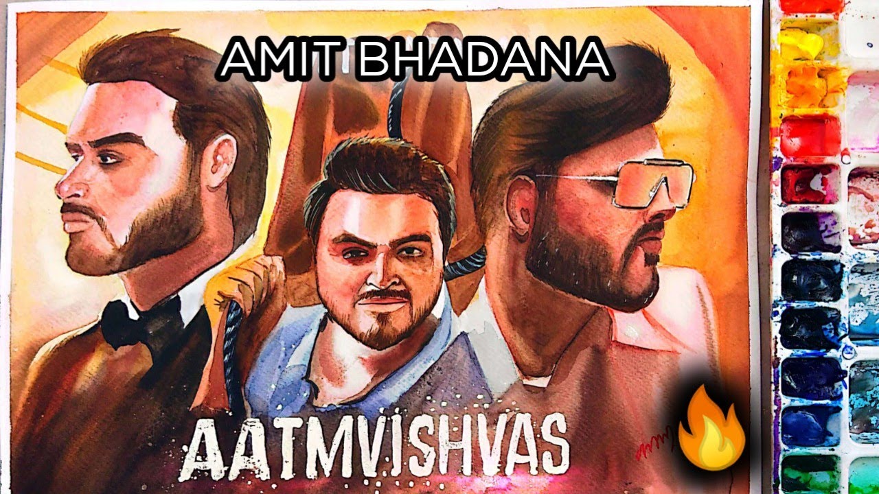 Aatmvishvas - Amit Bhadana | Badshah | Drawing | Aatmvishvas Drawing ...