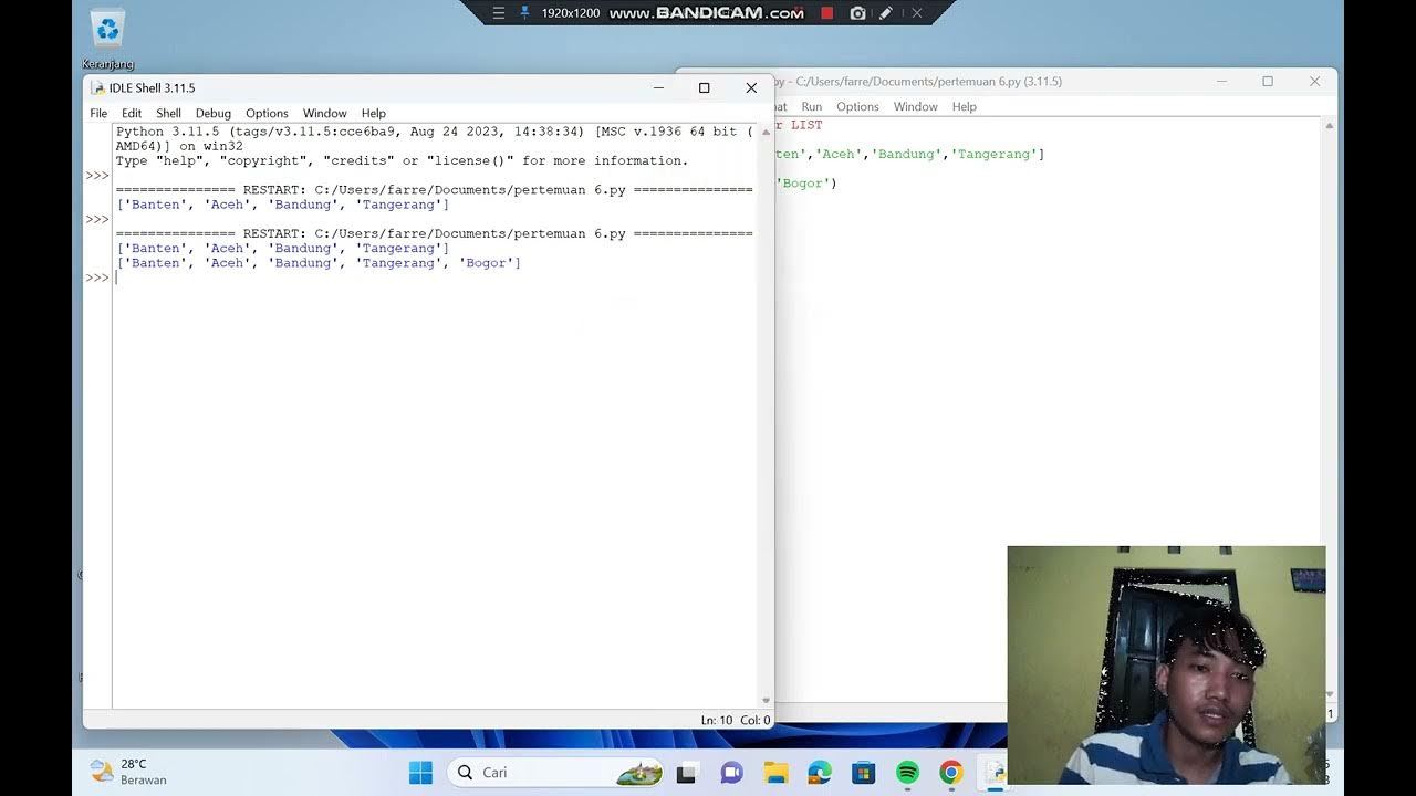 Tugas Pemrograman Komputer Pertemuan 6 LIST - YouTube