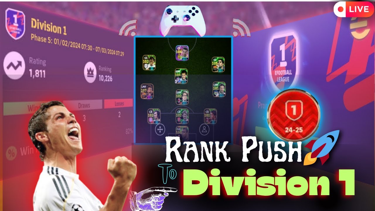 Rank Push to Division 1 🚀🥶 | efootball live gaming | HR7 Sports | - YouTube