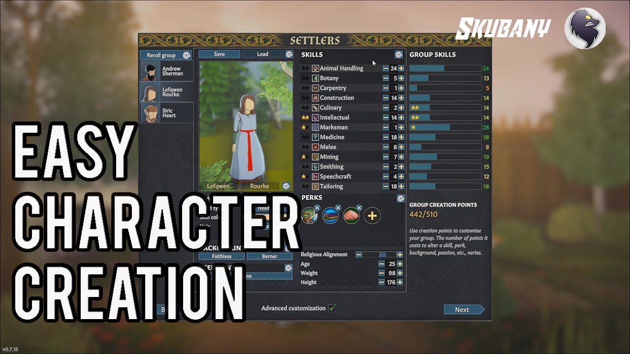 Going Medieval : Easy Character Creation / Settlers - YouTube