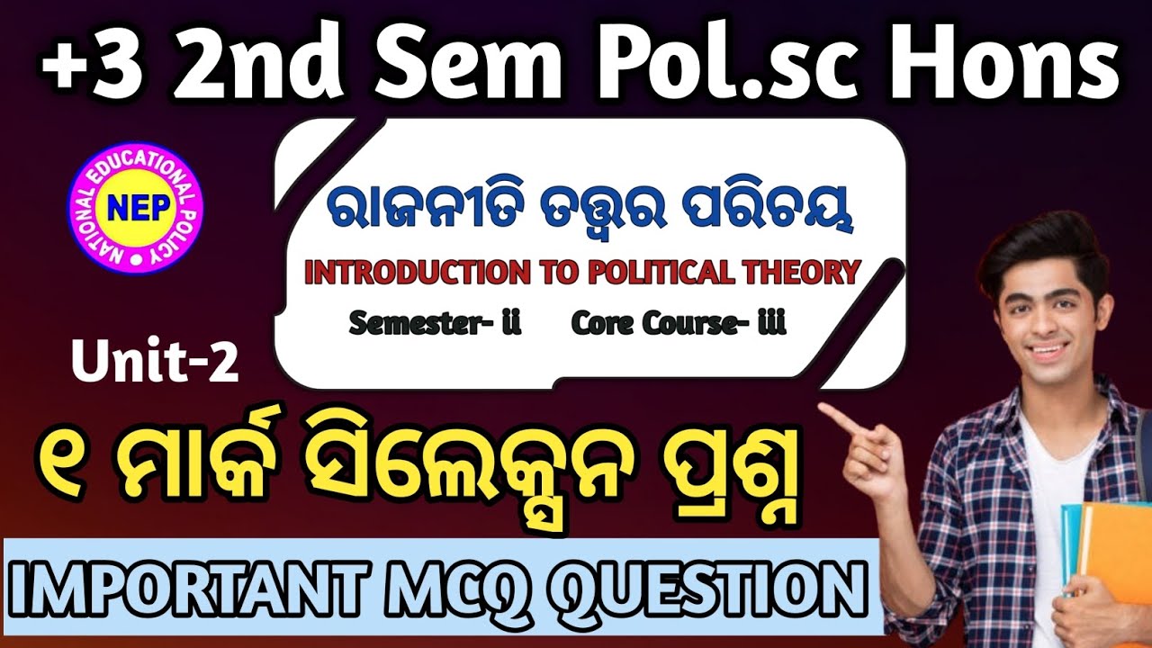 +3 2nd Semester Pol.Sc Hons || Introducing to Political Theory || MCQ Question || Core-3 / Unit ...