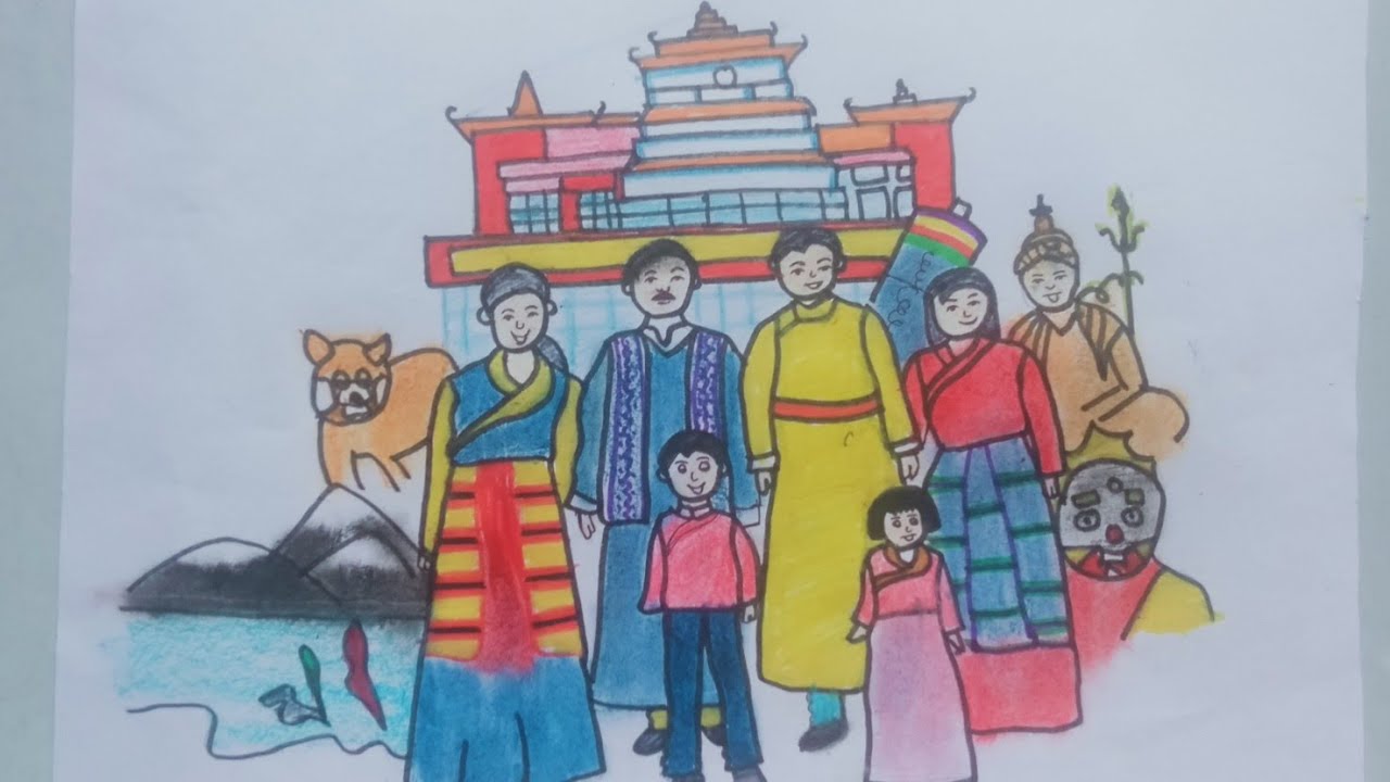 how to draw Sikkim drawing/ Sikkim culture drawing /Lord padmasambhava ...