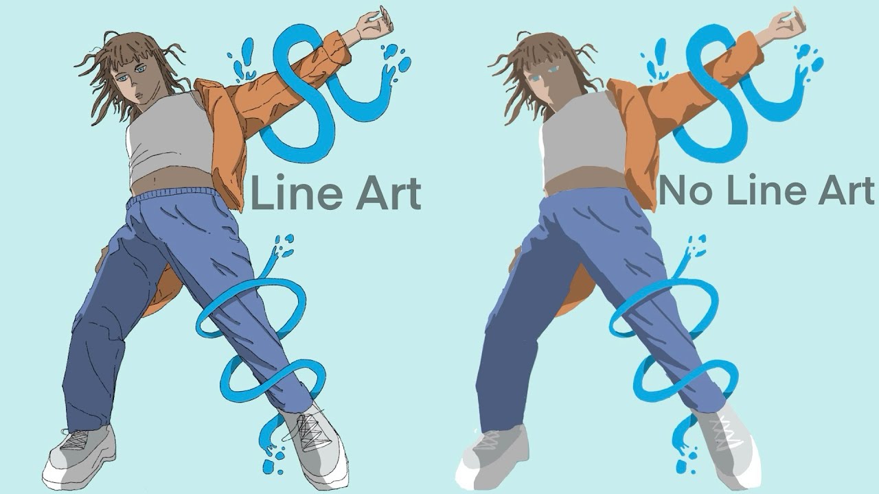 Line Art vs No Line Art - Commentary and Comparison - YouTube