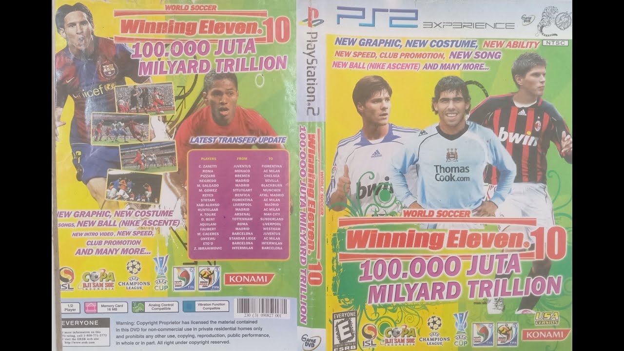 Winning Eleven 10 PS2 - WE 10 100.000 JUTA MILIYARD TRILIUN 2009/10 ...