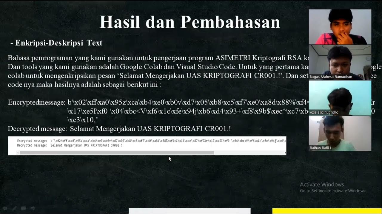 Presentasi dan hasil program kriptografi kelompok CR001 - YouTube
