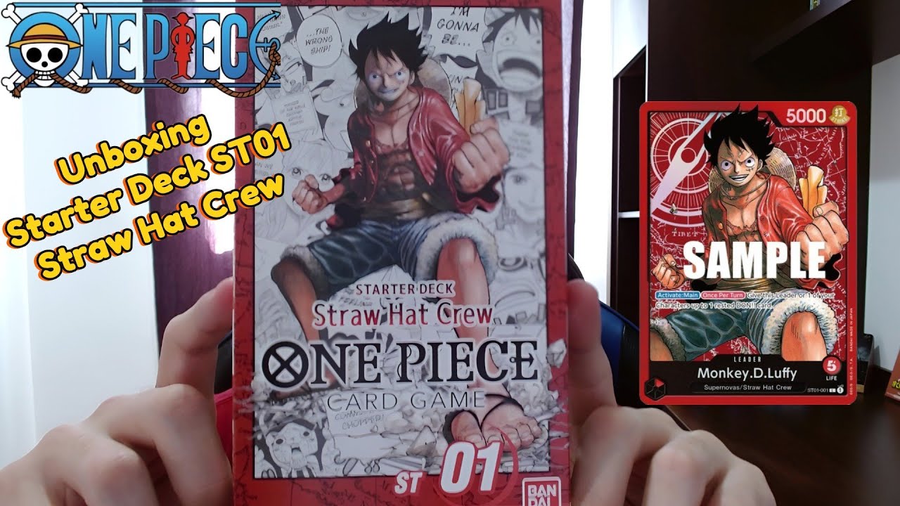 Unboxing Starter Deck ST01: Straw Hat Crew - One Piece Card Game - YouTube