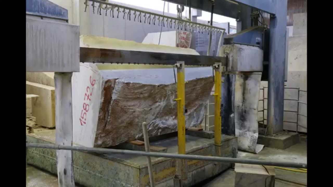 Cutting a Carrara Marble block from Savema - Time-lapse - YouTube