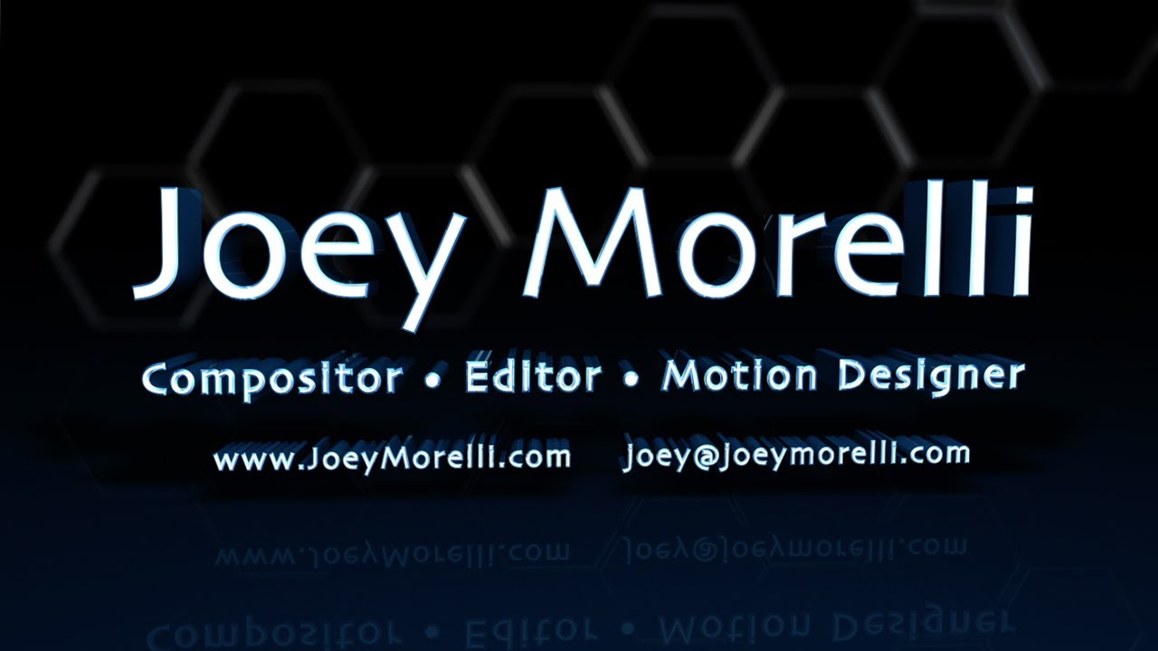 Joey Morelli: Demo Reel (Compositing / Editorial / Motion Graphics ...