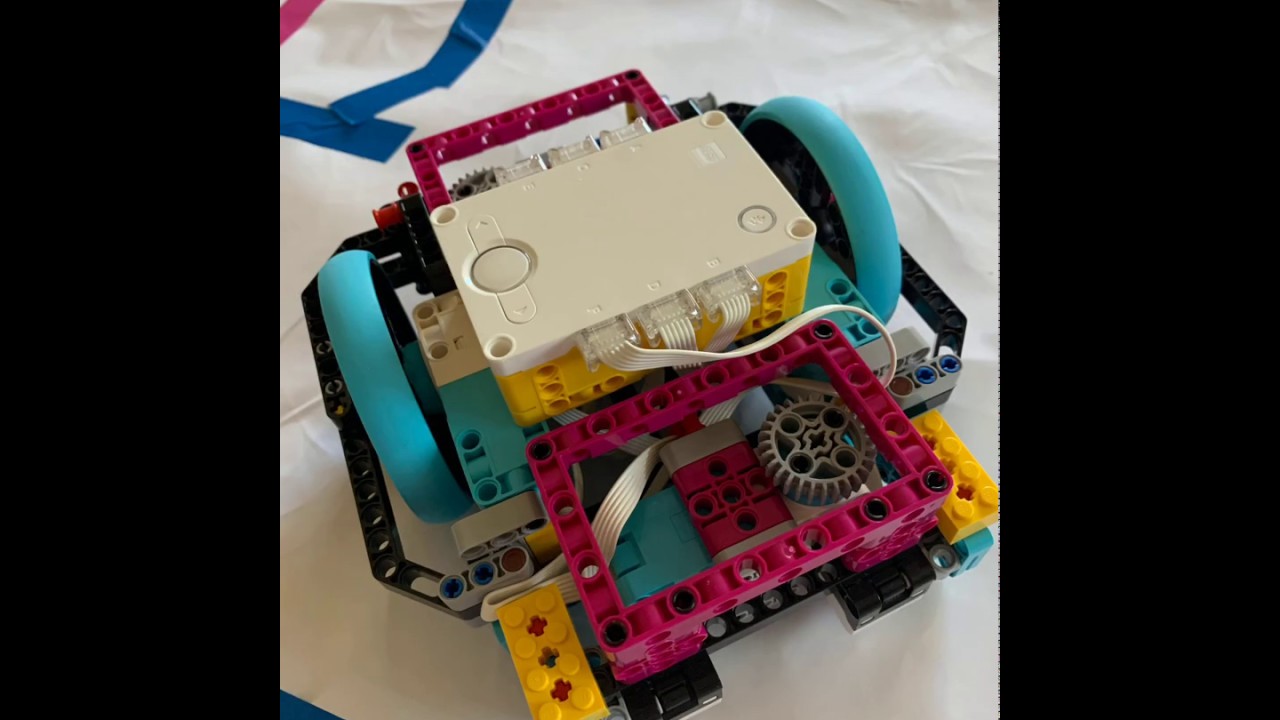 LEGO PRIME spike robot base follows a line with coding - YouTube