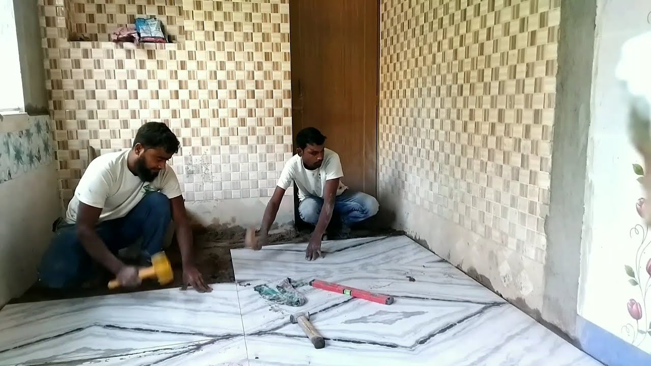 Amazing Work ! 1200×600size Floor Tiles Installation living Room ...