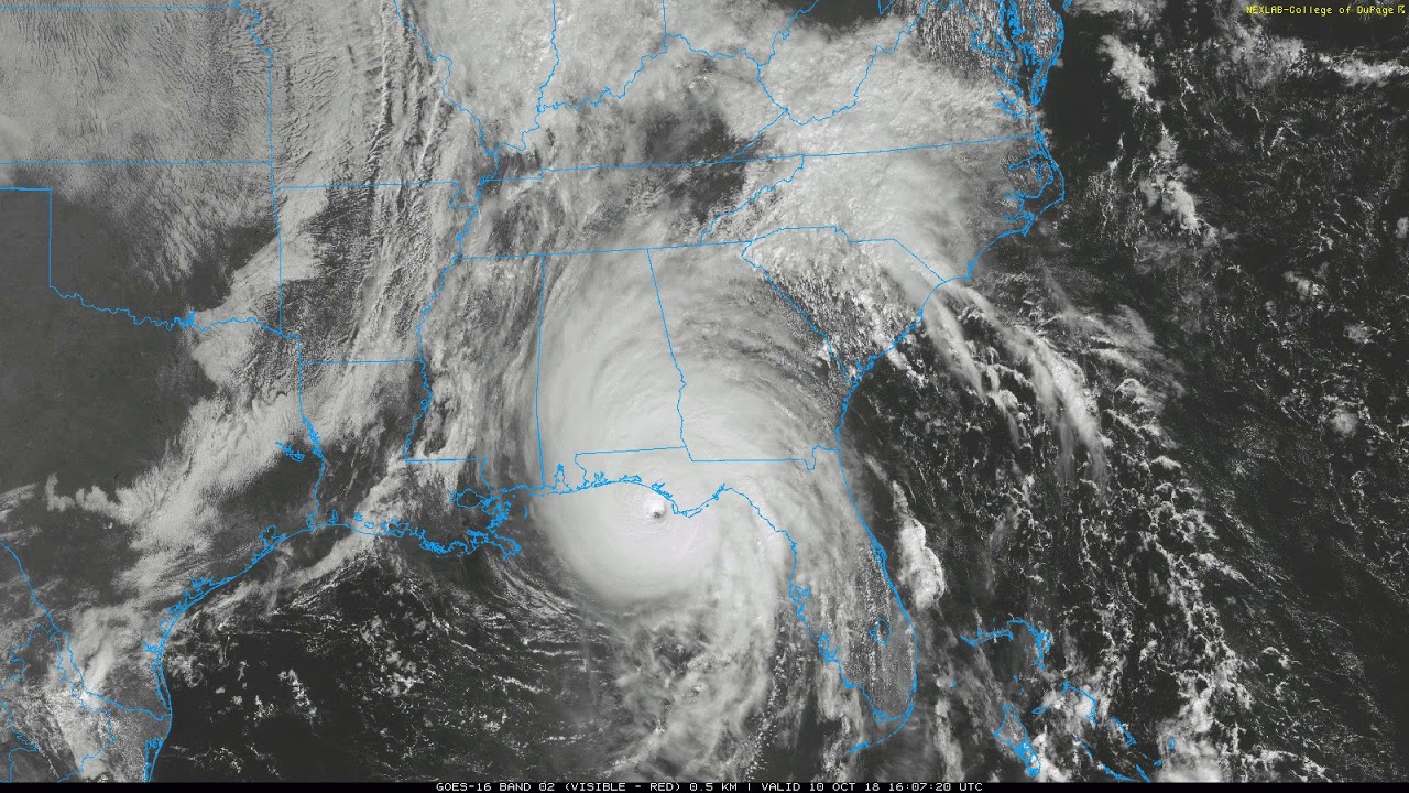 Hurricane Michael, U.S. October 2018, satellite and radar loop - YouTube