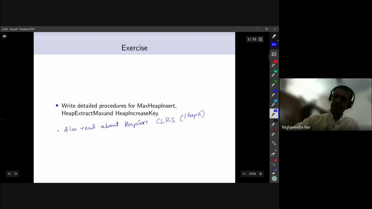 CS5800 ADSA | Lec 29 | Heap data structure– part 2, Priority queues - YouTube