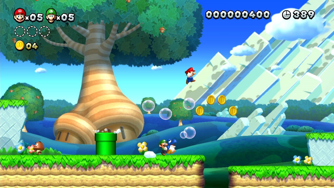 New Super Mario Bros. U -- Bubble Running in Acorn Plains Way - YouTube