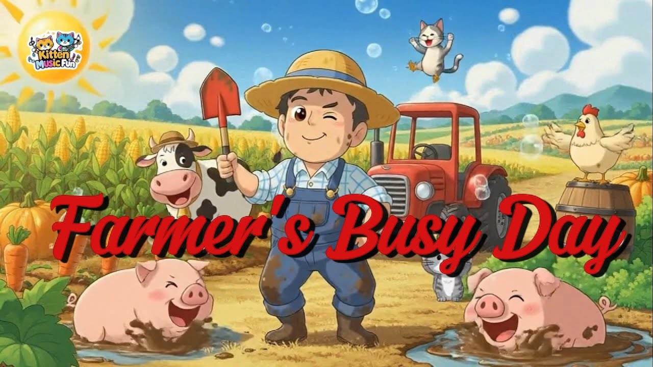 Farmer's Busy Day! 🚜 Fun Farm Song for Kids | Tractor, Animals ...