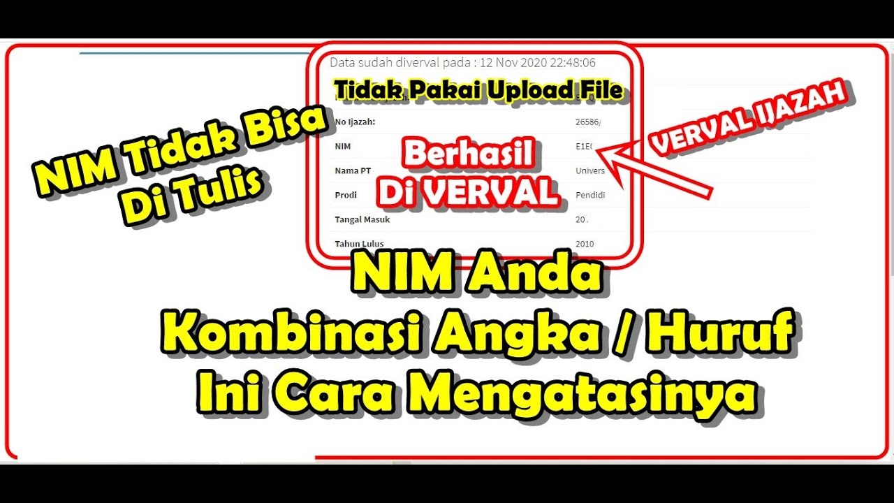Cara Mengatasi Verval Ijazah Guru NIM Tidak Bisa Di Tulis - YouTube