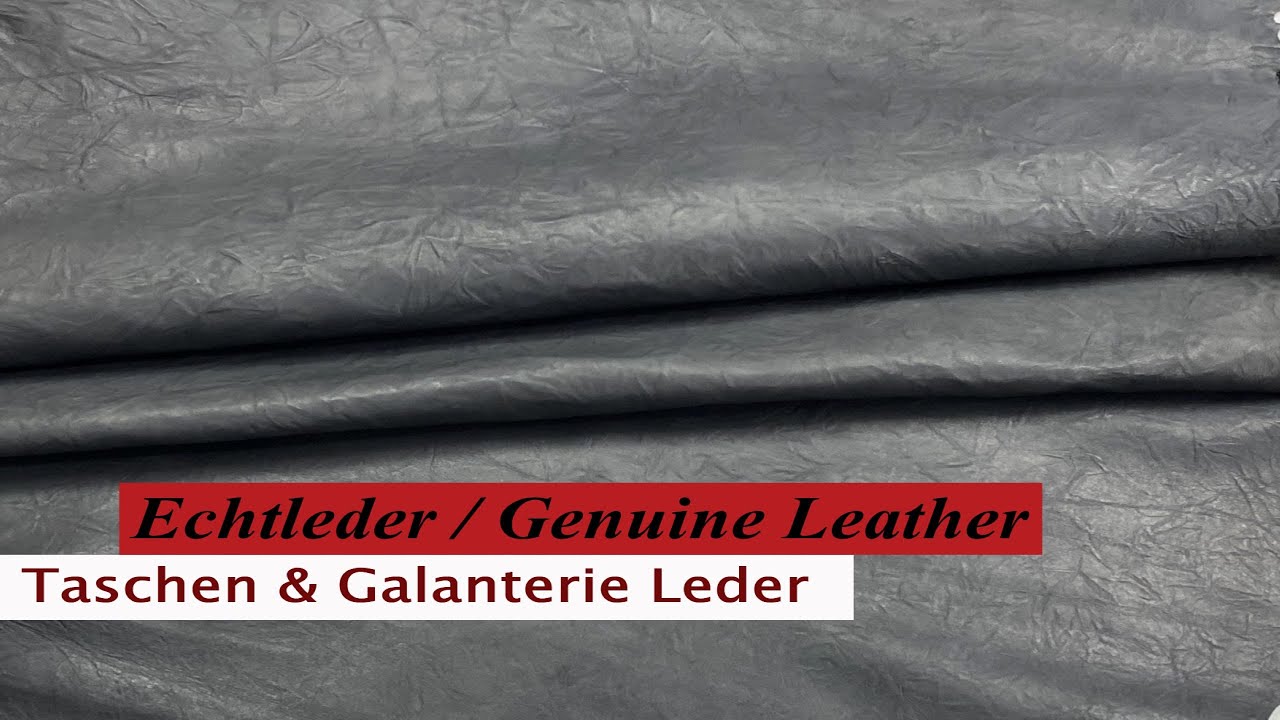 Echtes Leder geprägt grau | Genuine leather embossed grey - YouTube