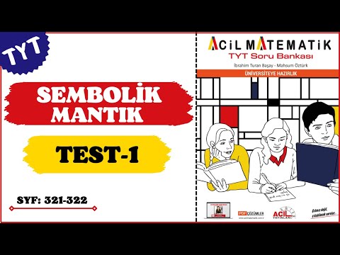 2023 ACİL MATEMATİK TYT | SEMBOLİK MANTIK | TEST-1 | Syf: 321-322